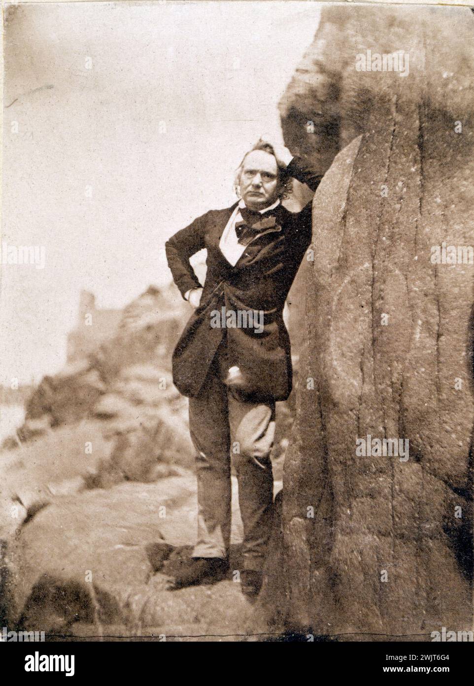 Victor Hugo Standing, from the front, supported at the Rocher des ...