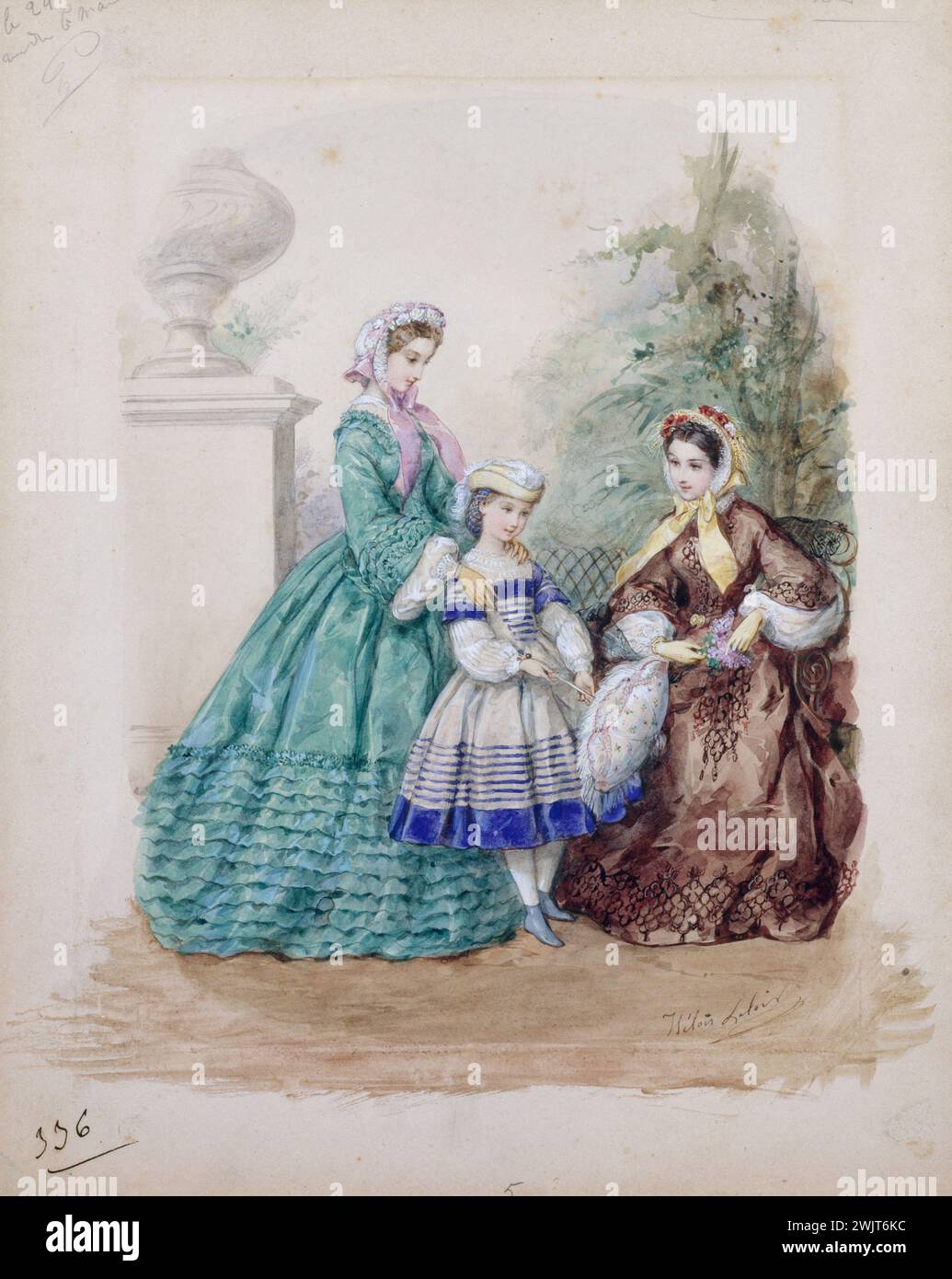 Héloïse Leloir (1820-1873). "Spring toilets: two women and a little ...