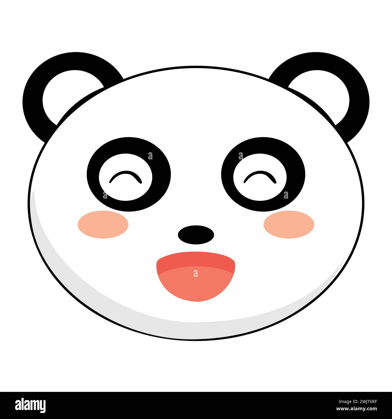 Kawaii cute illustration of little panda. Funny animal character in ...