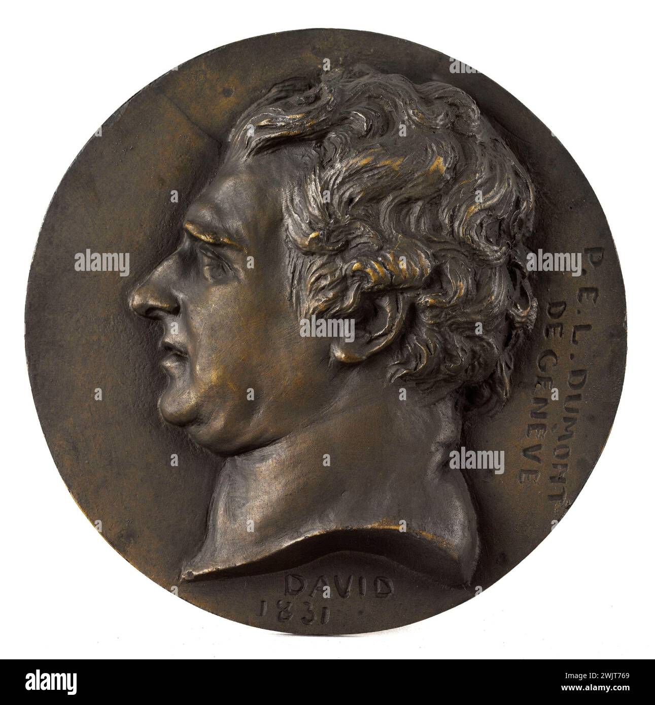 David d'Angers (1788-1856). Portrait of Etienne Dumont (1759-1829), Swiss publicist. Bronze ...