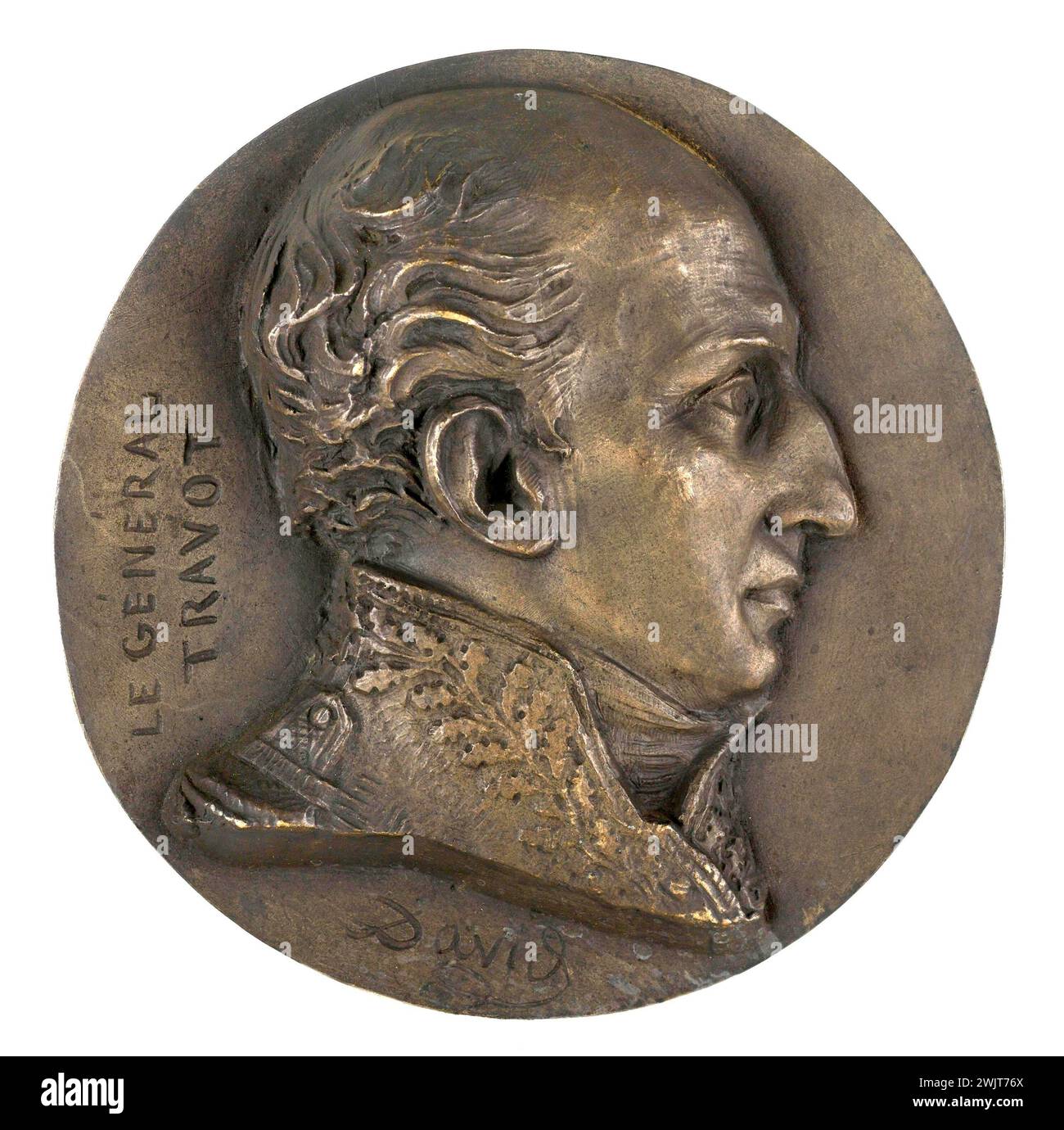David d'Angers (1788-1856). Portrait of Jean-Pierre, Baron Travot (1767-1836), general. Bronze ...