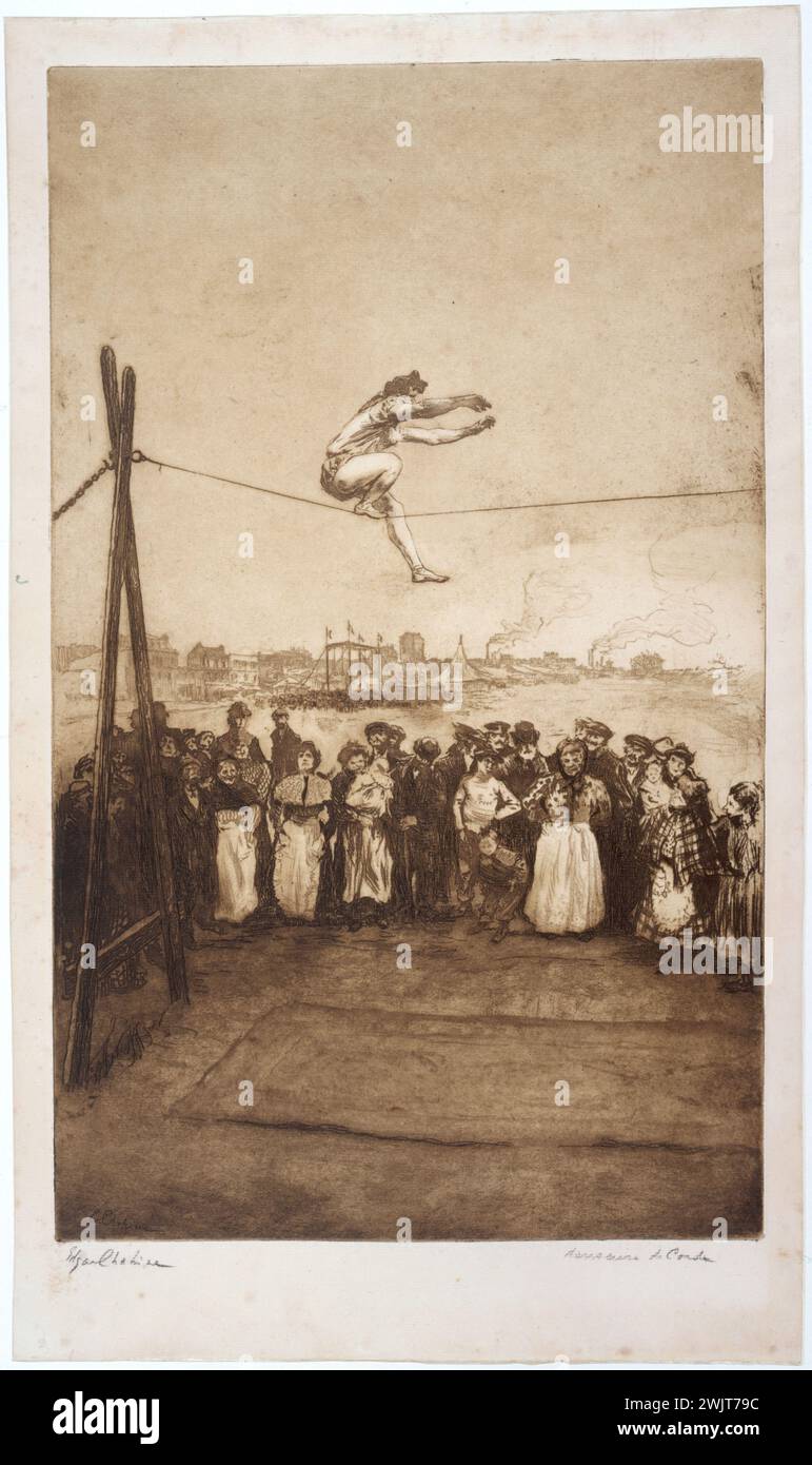 Edgar Chahine (1874-1947). "Rope dancer". Etching. Museum of Fine Arts ...