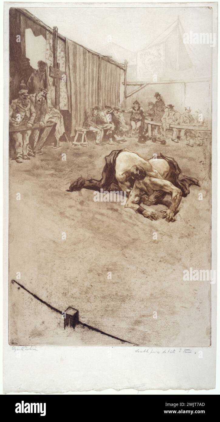 Edgar Chahine (1874-1947). "Double headache". Etching. Museum of Fine ...