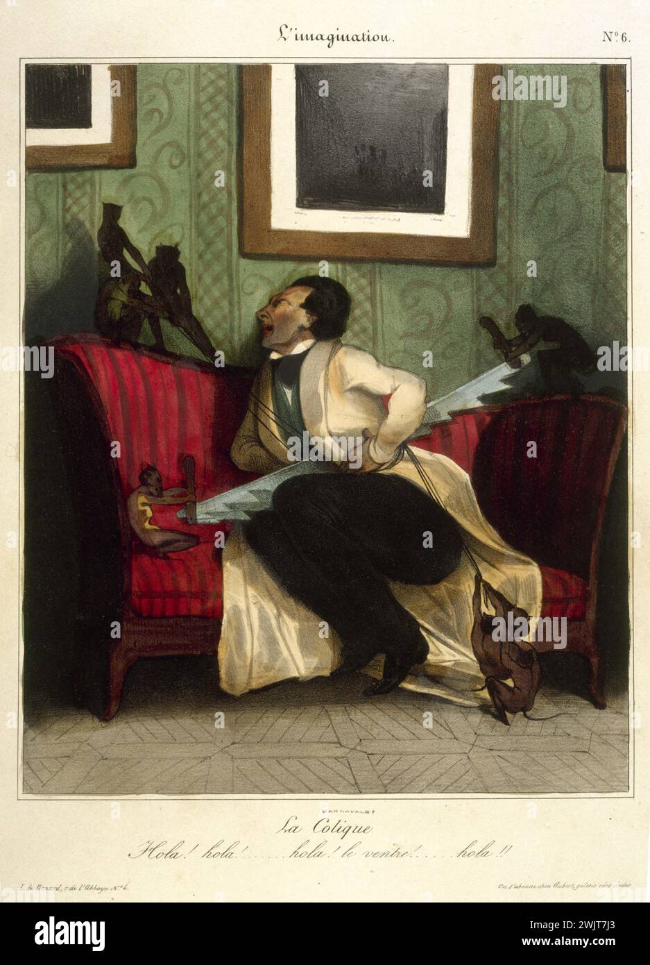 Honoré Daumier (1808-1879). Imagination number 6: colic, engraving ...