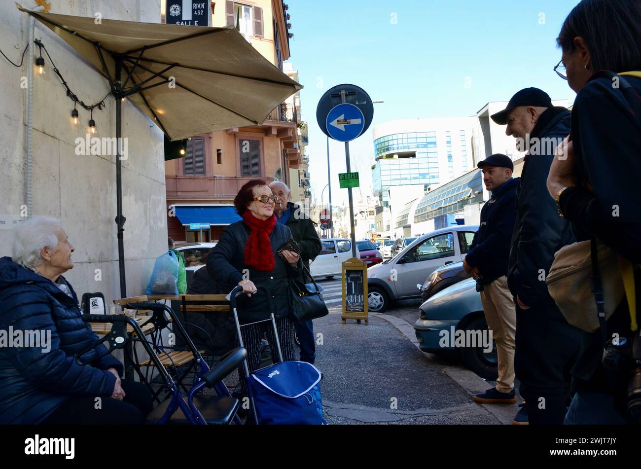local people chatting on the street vatican city rome capital of italy ...