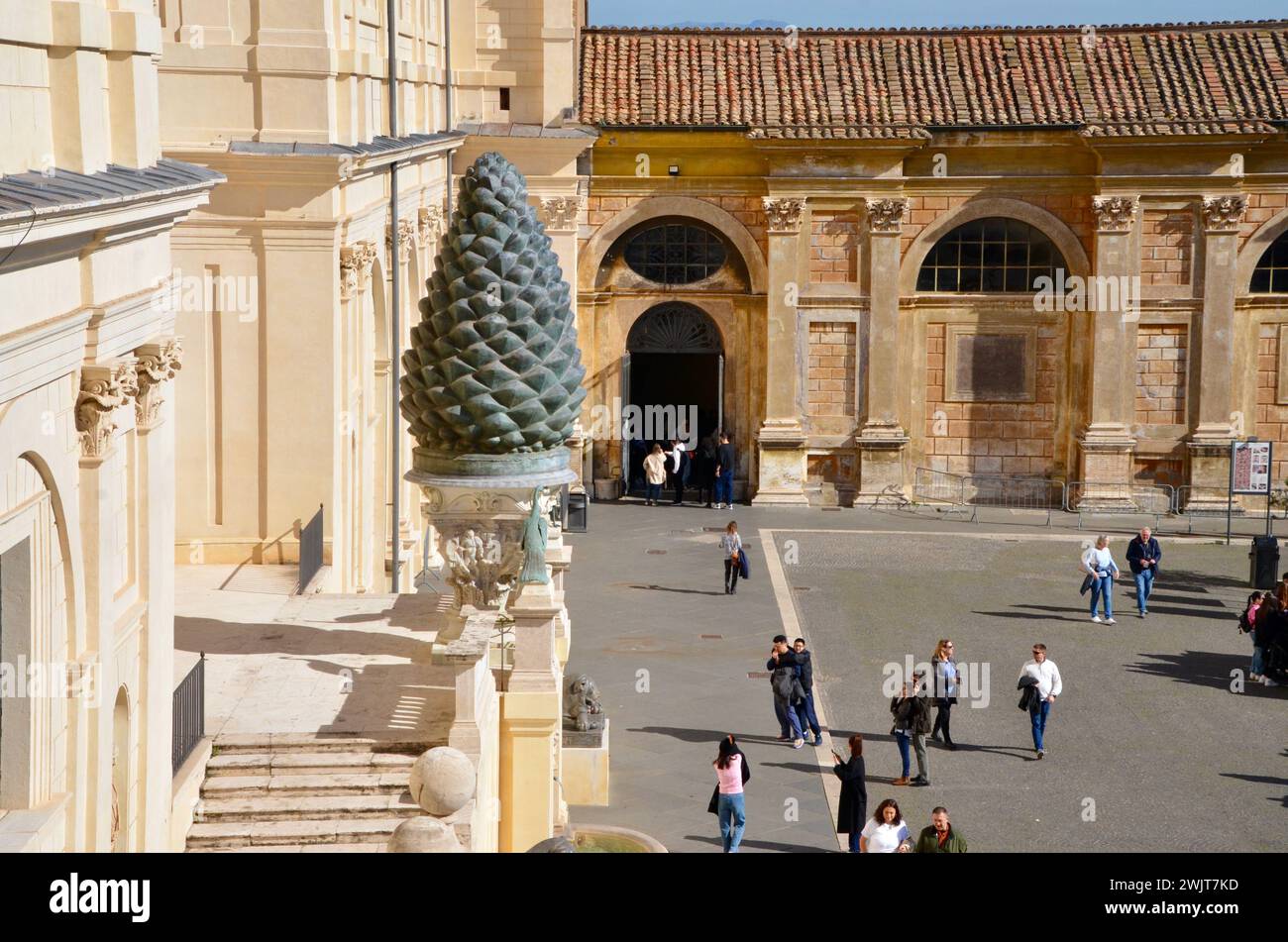 the fontana della pigna giant bronze pine cone at the vatican city rome ...