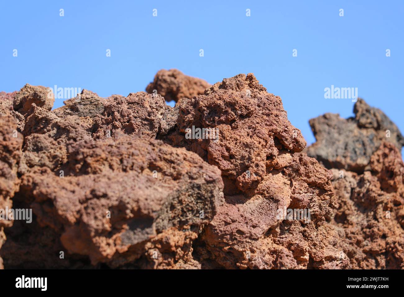 Red lava magma rock texture close up. Geology of Canary island Tenerife. Natural rock wallpaper ...