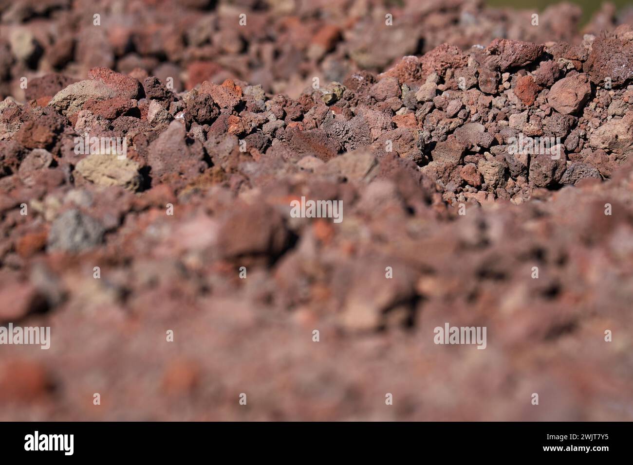 Red lava magma rock texture close up. Geology of Canary island Tenerife ...
