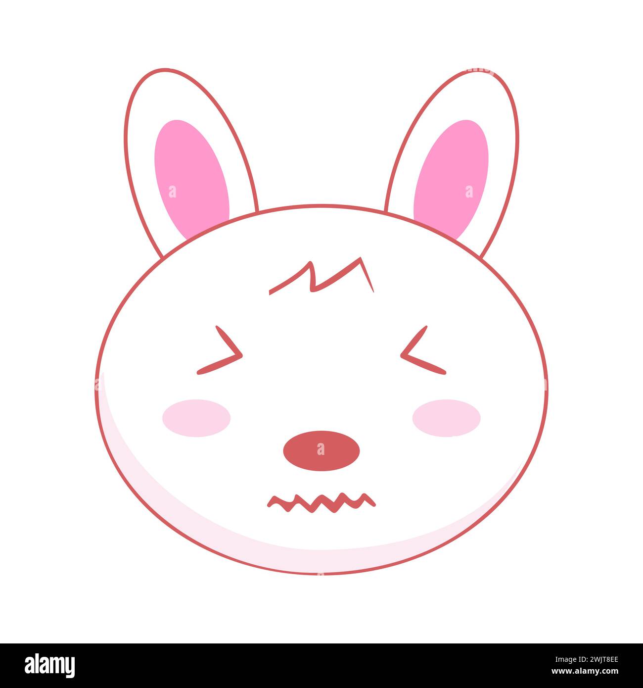 Vector cute Kawai rabbits hares. Little Cute Bunny Heads. Easter Rabbit ...