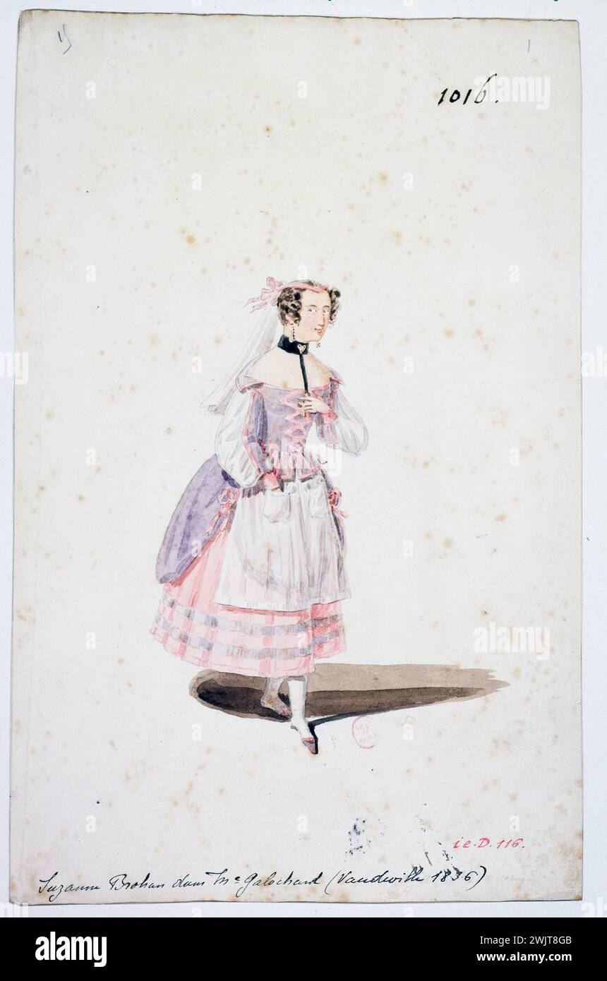 BODIN. "Miss Brohan costume in the role of Mrs. Galochard (Vaudeville ...