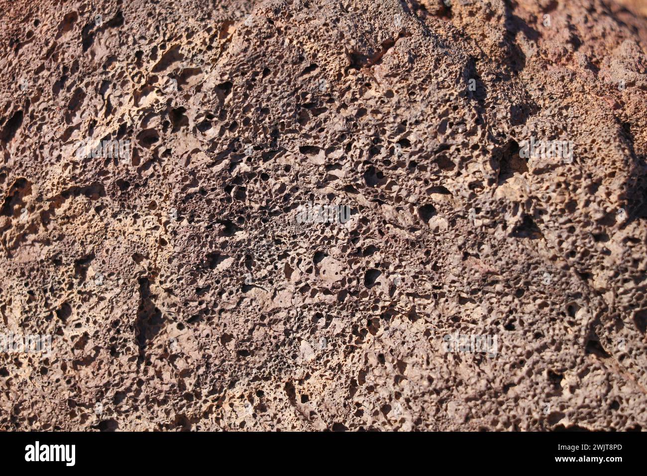 Red lava magma rock texture close up. Geology of Canary island Tenerife ...