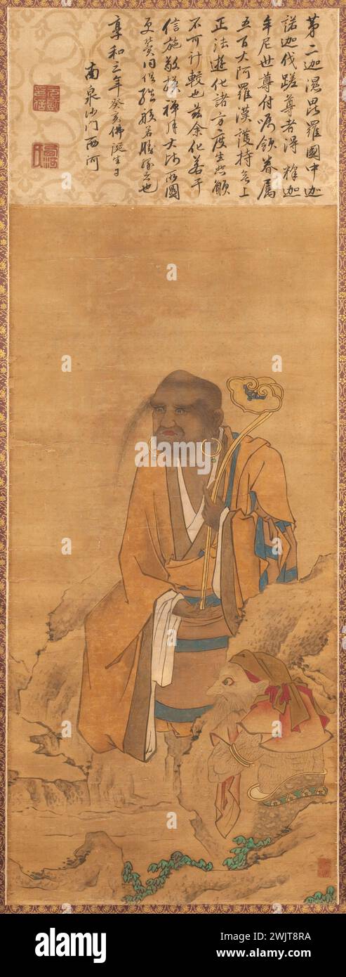 Rakan, disciple of Buddha. Ink and colors on silk. Paris, Cernuschi ...