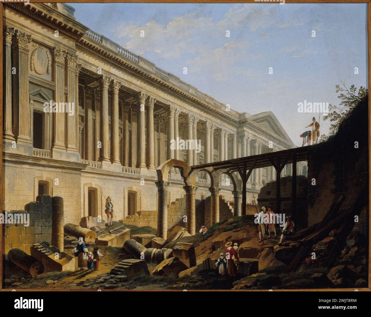 Pierre-Antoine Demachy (1723-1807). "Release of the Louvre colonnade ...
