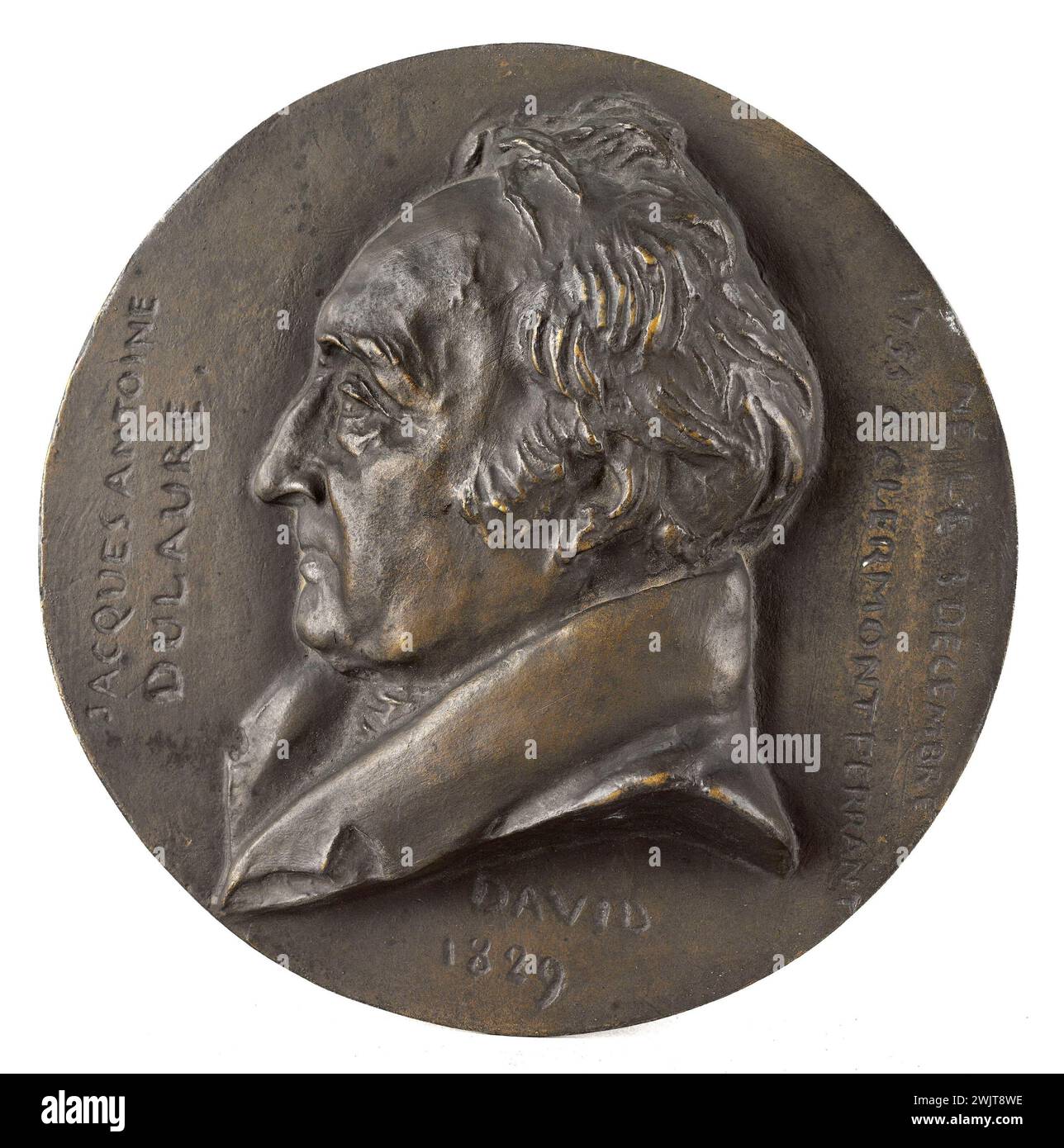 David d'Angers (1788-1856). Portrait of Jacques-Antoine Dulaure. Bronze, sand cast iron. 1829 ...