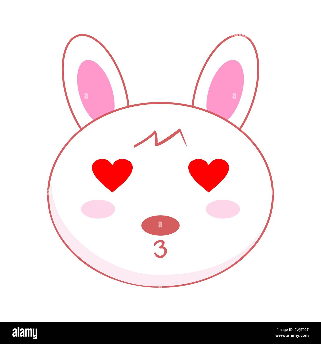 Vector cute Kawai rabbits hares. Little Cute Bunny Heads. Easter Rabbit ...