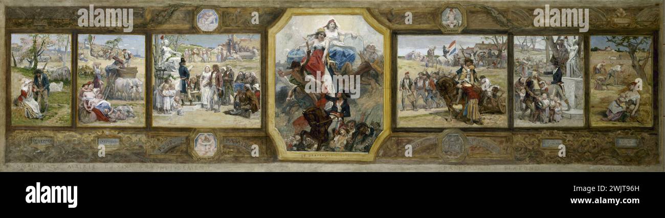 Diogenes Maillart (1840-1926). "Allegories and scenes of the Revolution ...