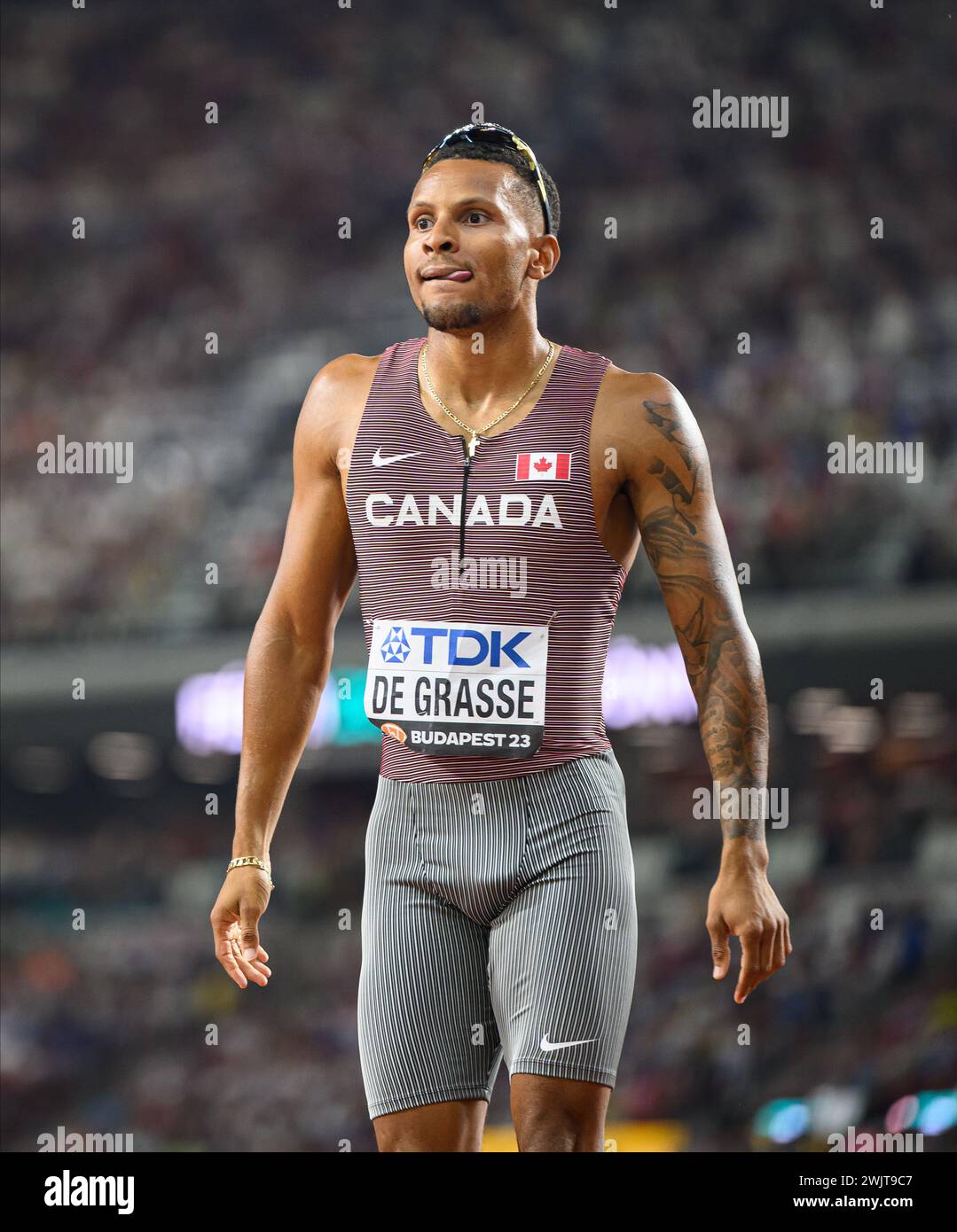 Andre DE GRASSE participating in the 200 meters hurdles at the World ...