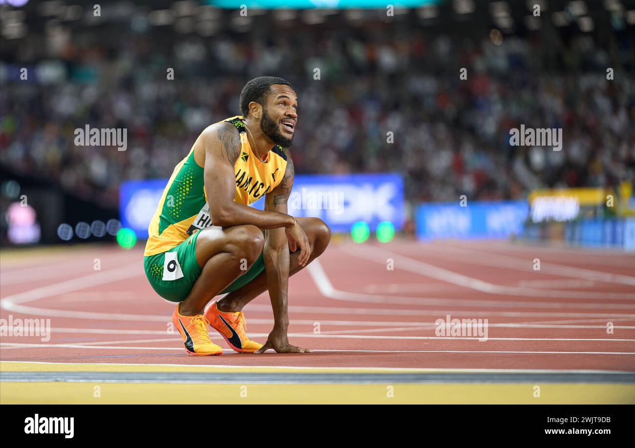 Andrew HUDSON participating in the 200 meters hurdles at the World ...