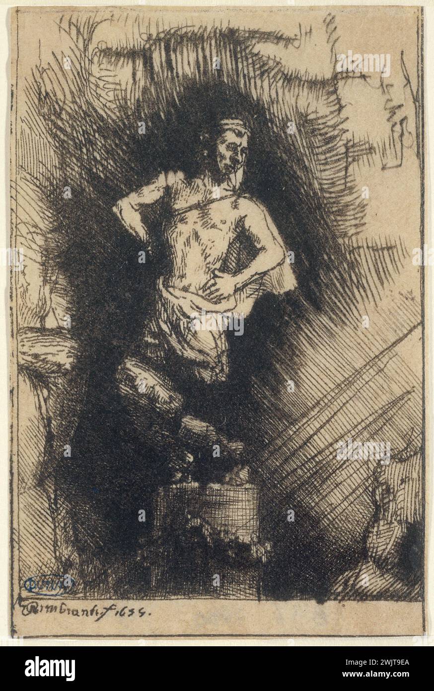Harmensz van Rijn Rembrandt (1606-1669). "The statue of Nabuchodonosor ...