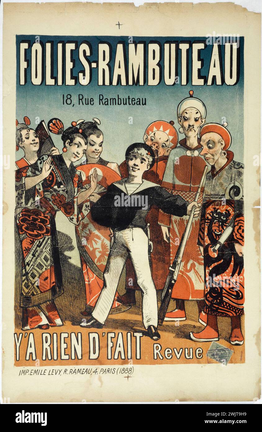 Emile Levy. Folies-Rambuteau, there is nothing done, review. Poster ...