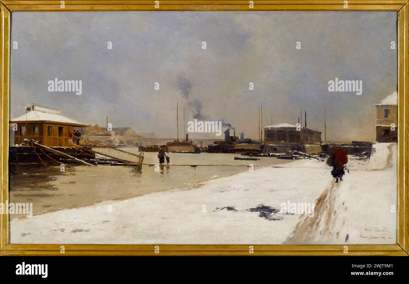 Pierre Vauthier (1845-1916). "The lower port of the Tolbiac bridge ...