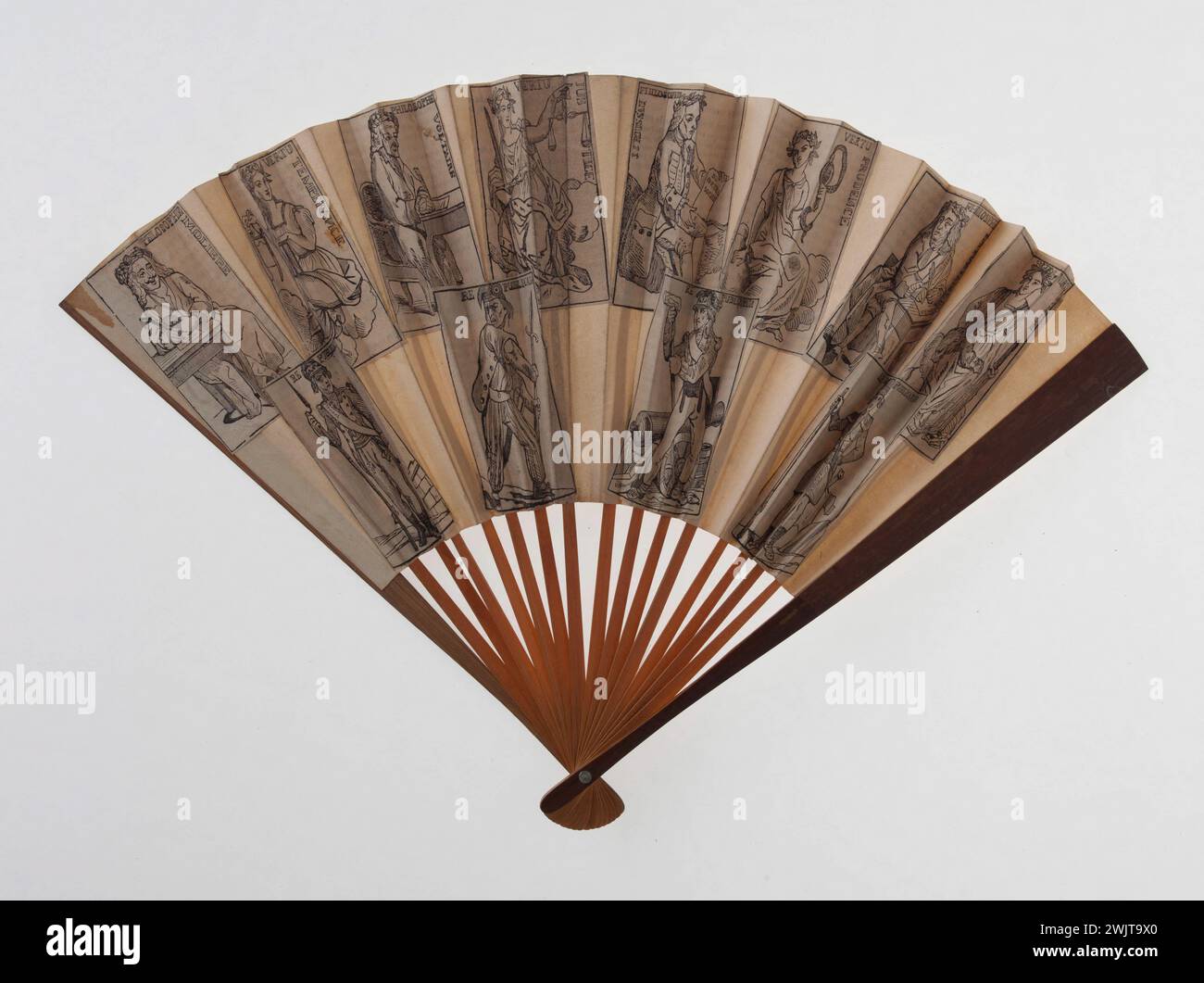 EVENTAIL. "Virtues and republican characters", late 19th century, early ...