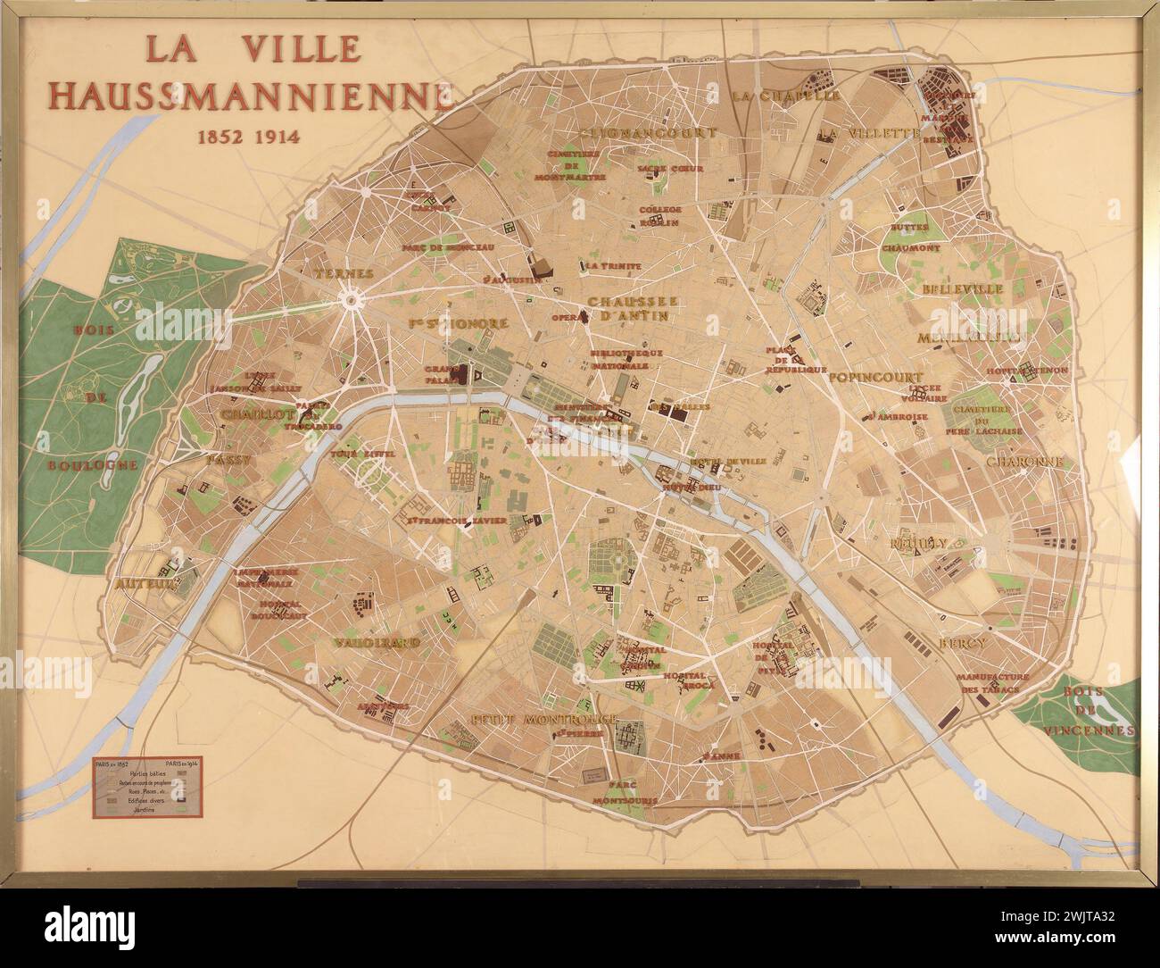Paris map 19th century hi-res stock photography and images - Alamy