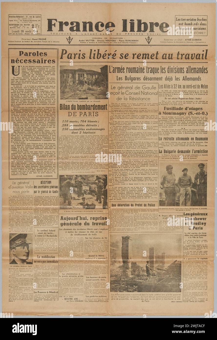Special Imprimerie de France Libre (n.-d.), Daily newspaper France ...
