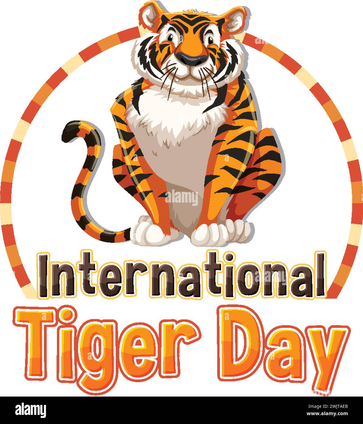 Vector illustration of a tiger for wildlife conservation Stock Vector ...