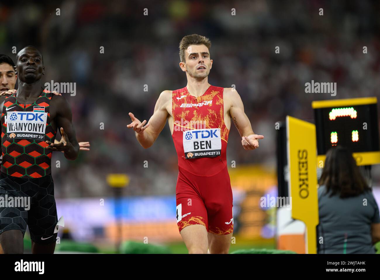 Adrián BEN participating in the 800 meters at the World Athletics ...