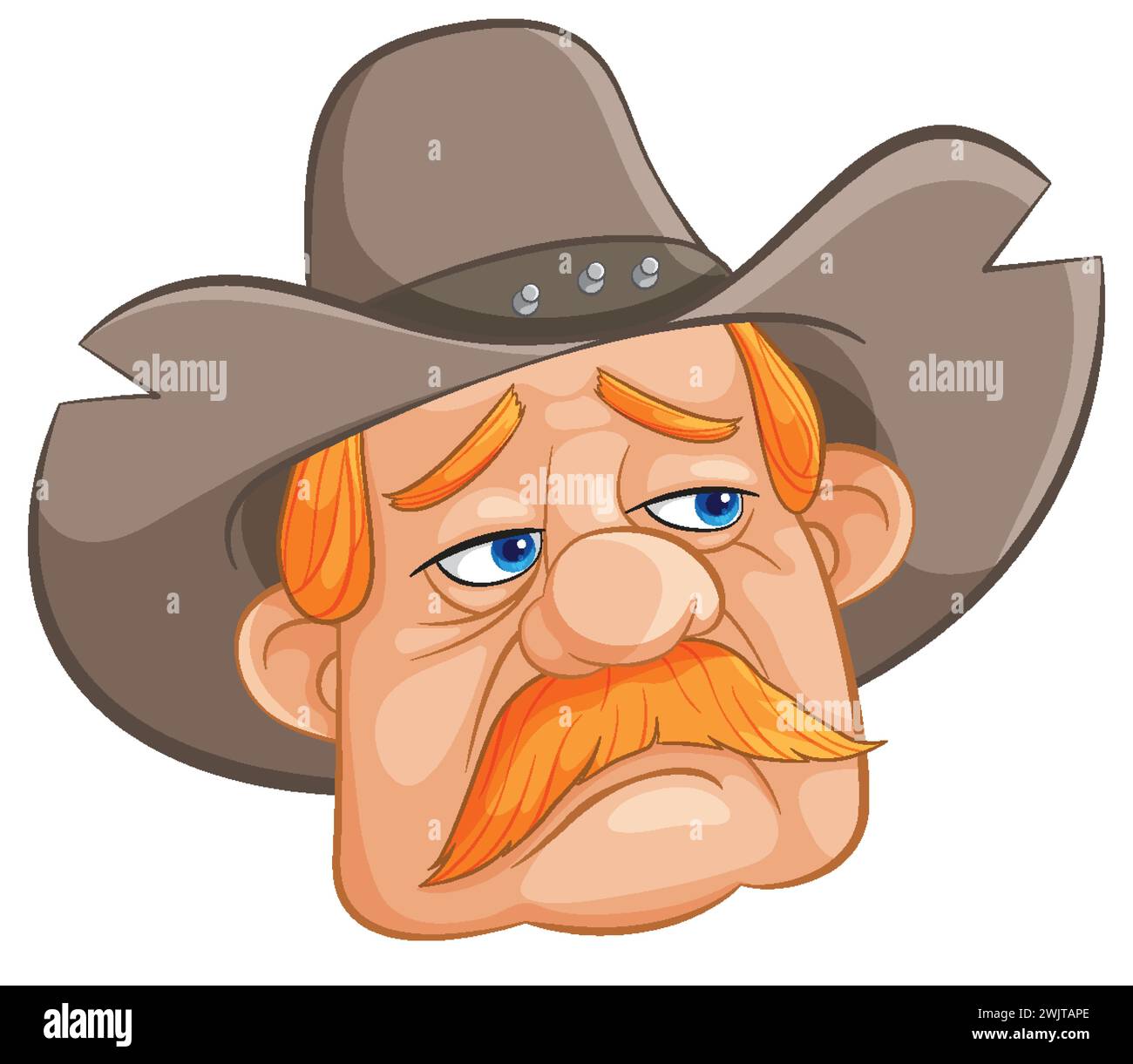 Cartoon of a sad cowboy with a large hat Stock Vector Image & Art - Alamy