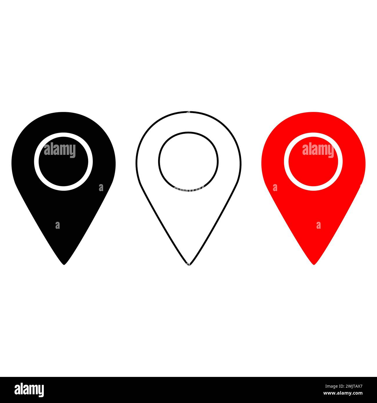 Location icon pins hi-res stock photography and images - Alamy