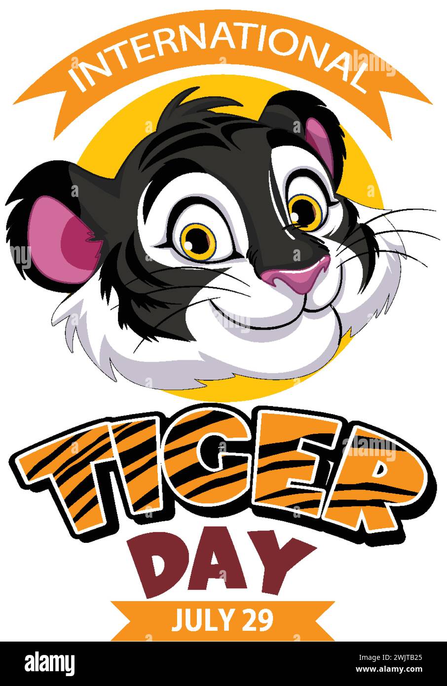 Colorful vector of a tiger celebrating a special day Stock Vector Image ...