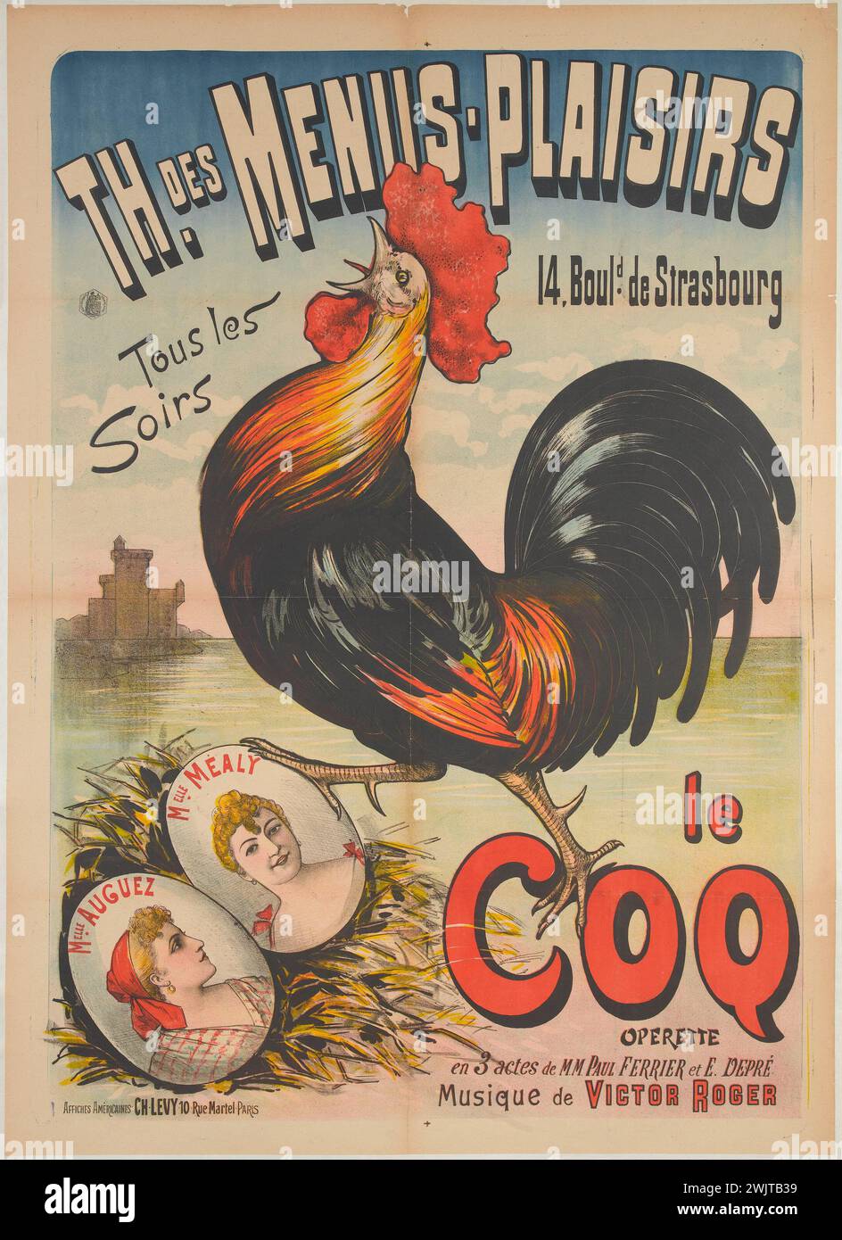 Anonymous. "Th. Des Menus-Plaisirs, Le Coq". Lithography, 1880-1900 ...