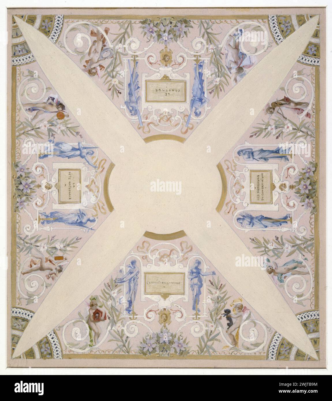 Luc-Olivier Merson (1846-1920). The months: July (conservatory contests ...