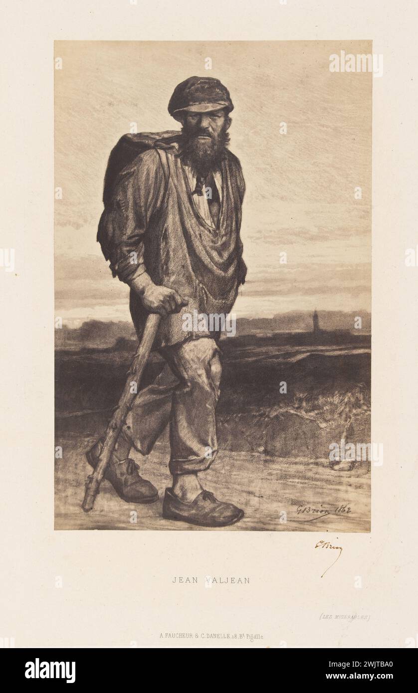 Gustave Brion (1824-1877). Jean Valjean, illustration for "Les ...