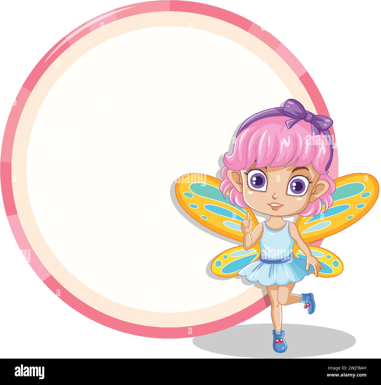 Cute fairy character with vibrant butterfly wings Stock Vector Image ...
