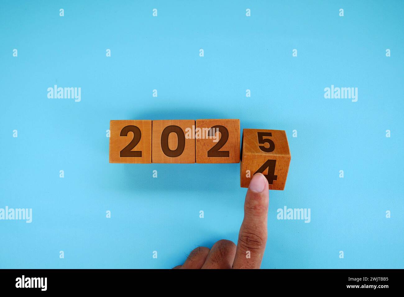 Wooden block with text 2025. Concept of new year 2025, beginning of ...