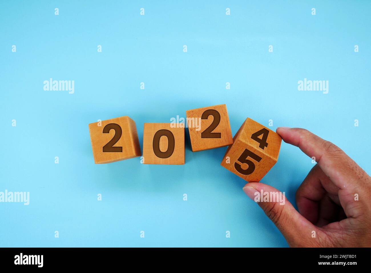 Wooden block with text 2025. Concept of new year 2025, beginning of ...