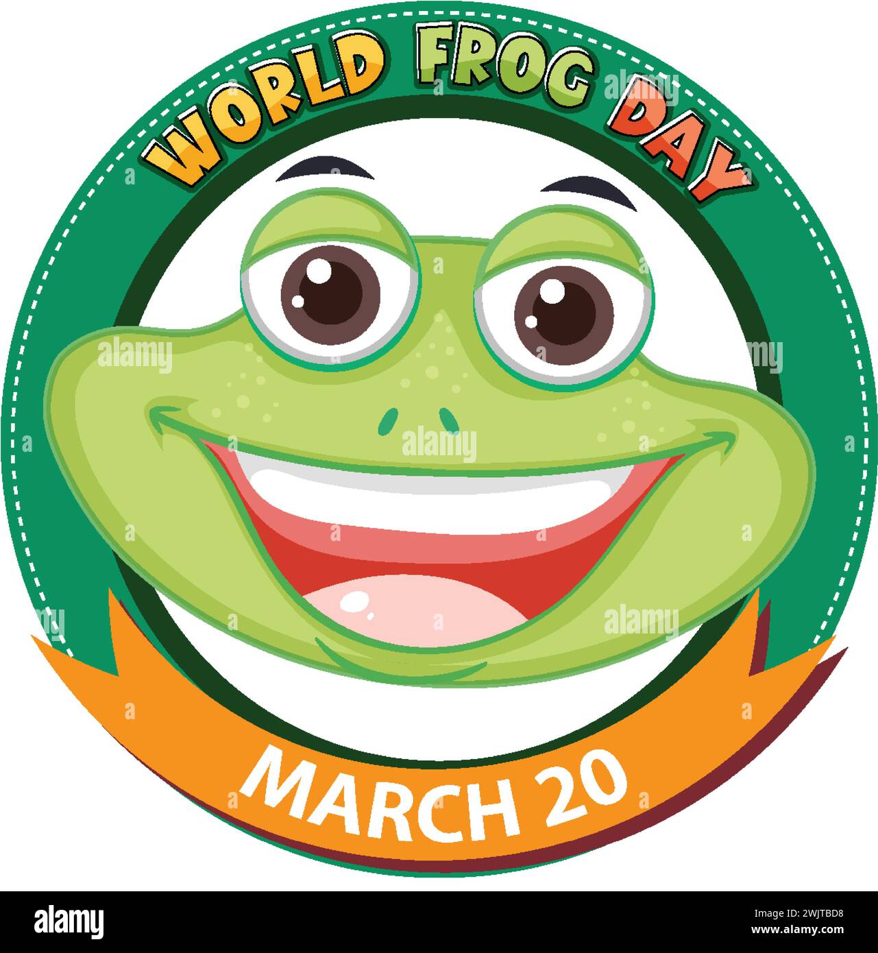 Colorful badge celebrating World Frog Day on March 20 Stock Vector ...