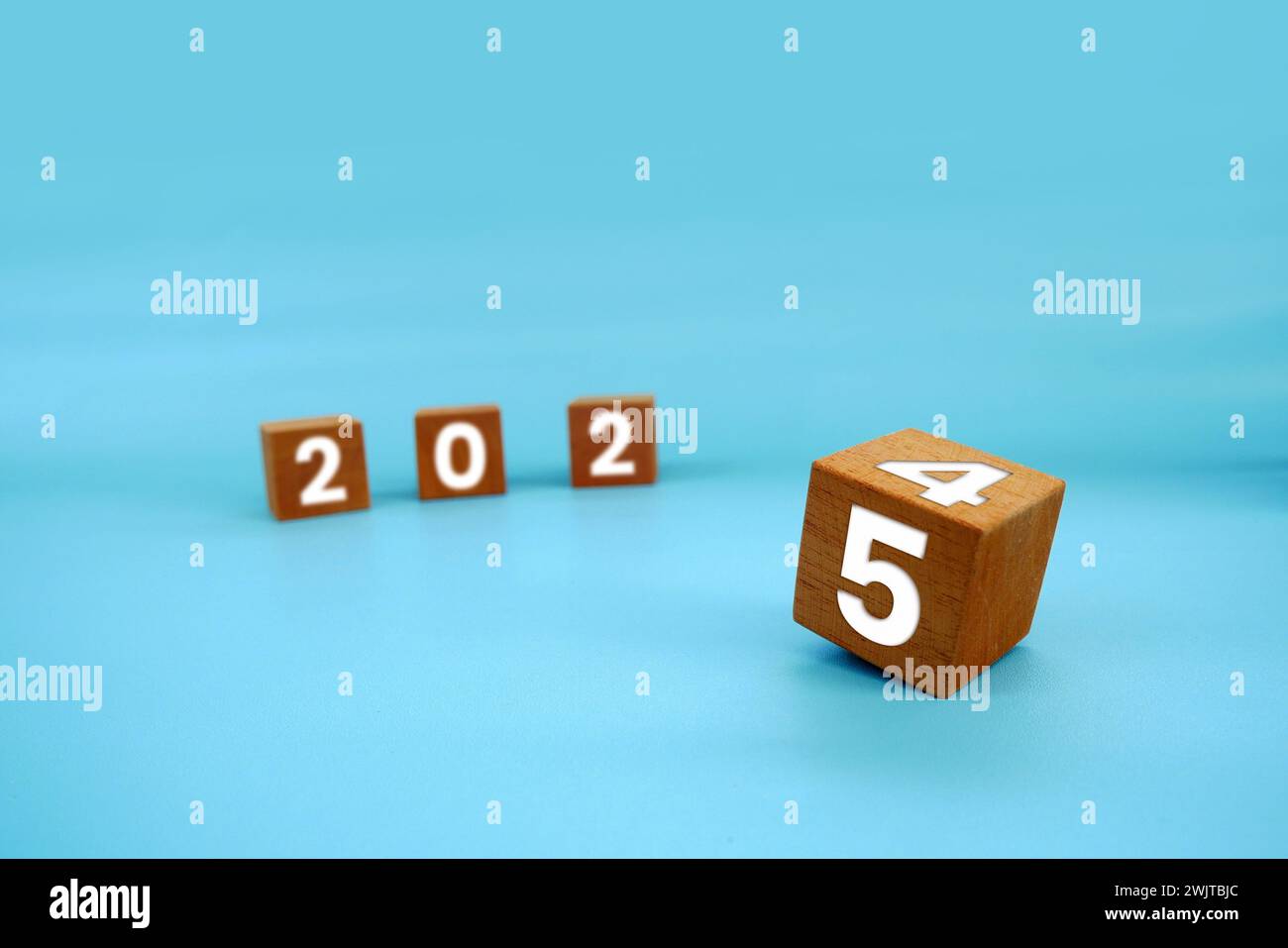 Wooden block with text 2025. Concept of new year 2025, beginning of ...