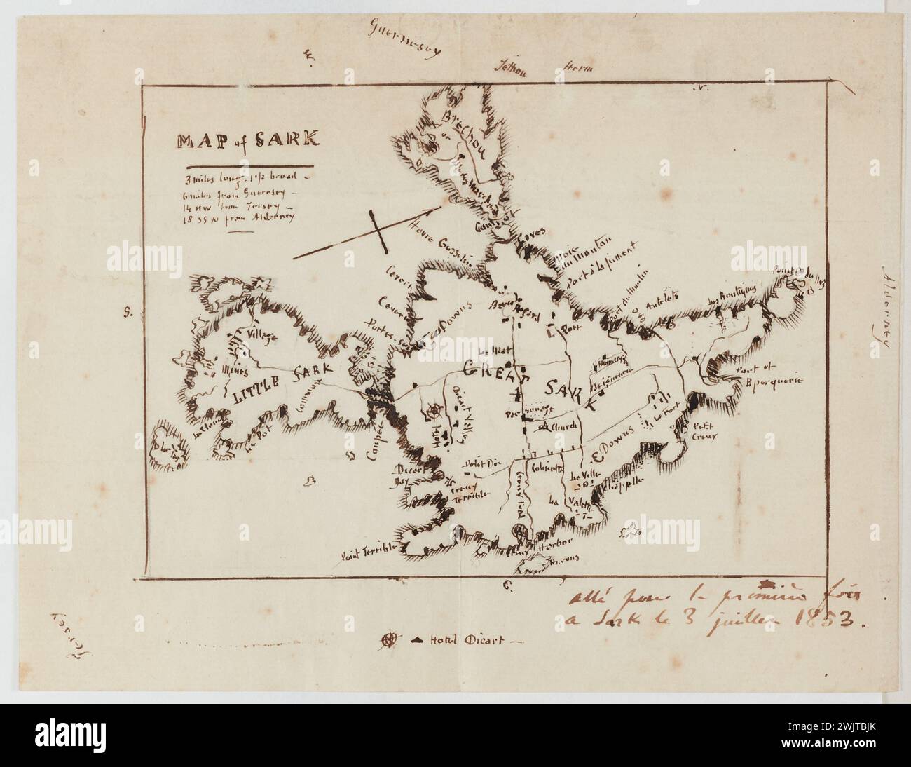 Island sark map hi-res stock photography and images - Alamy
