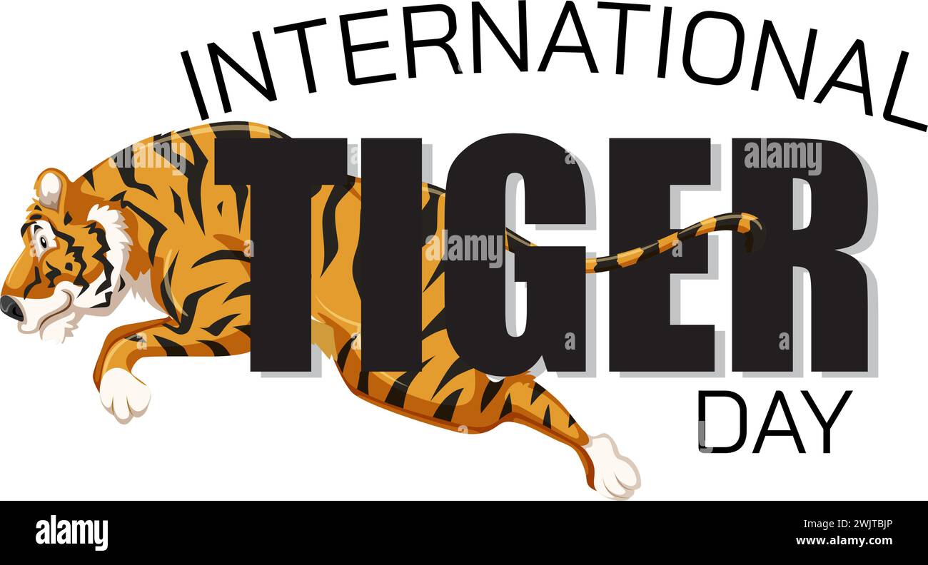Illustration for the global awareness of tiger conservation Stock ...