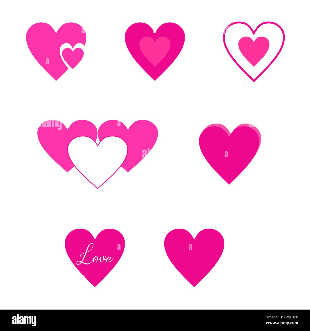 Set of hearts. Collection of Love Heart Symbol Icons . Love ...
