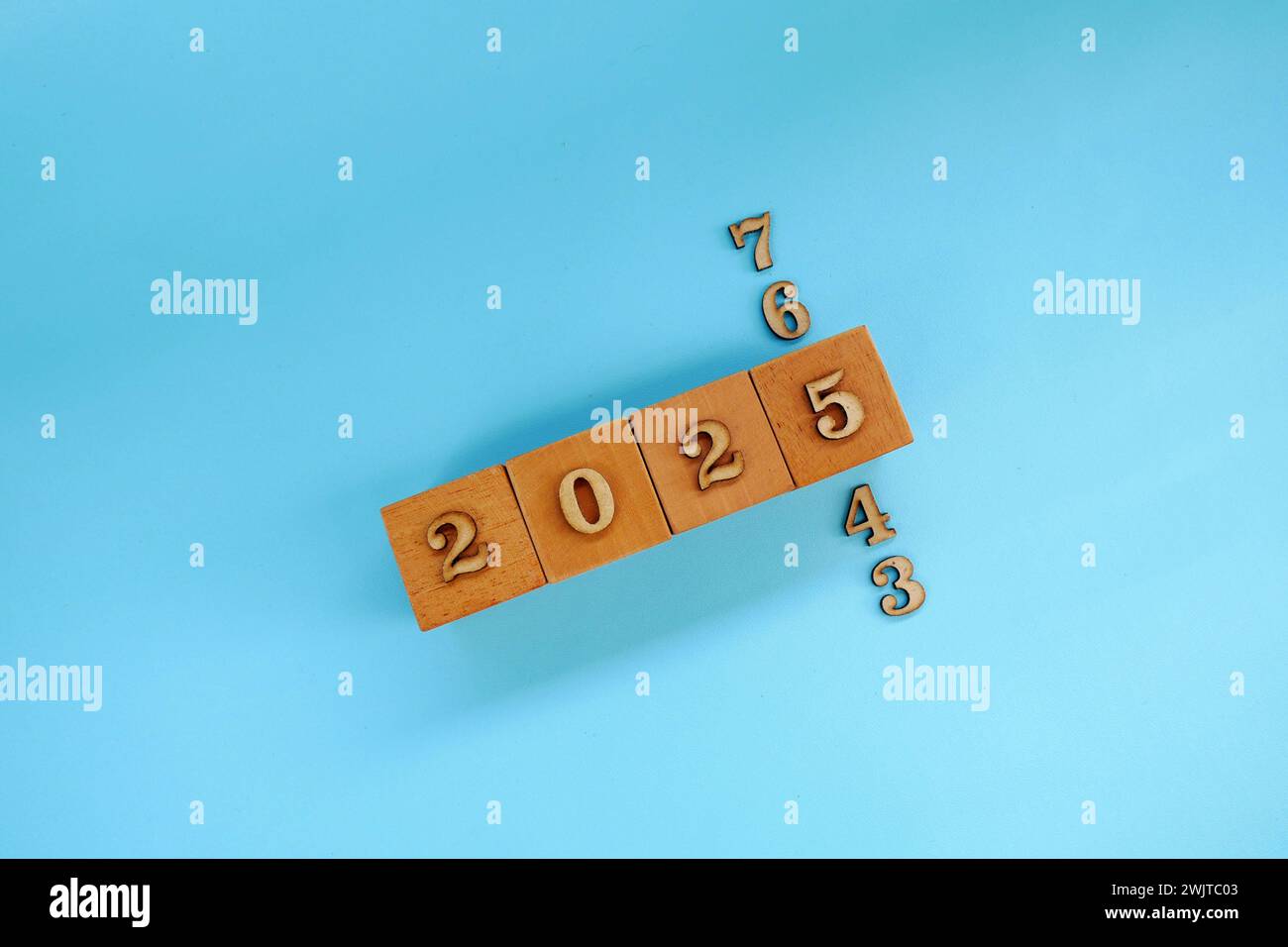 Wooden block with text 2025. Concept of new year 2025, beginning of ...