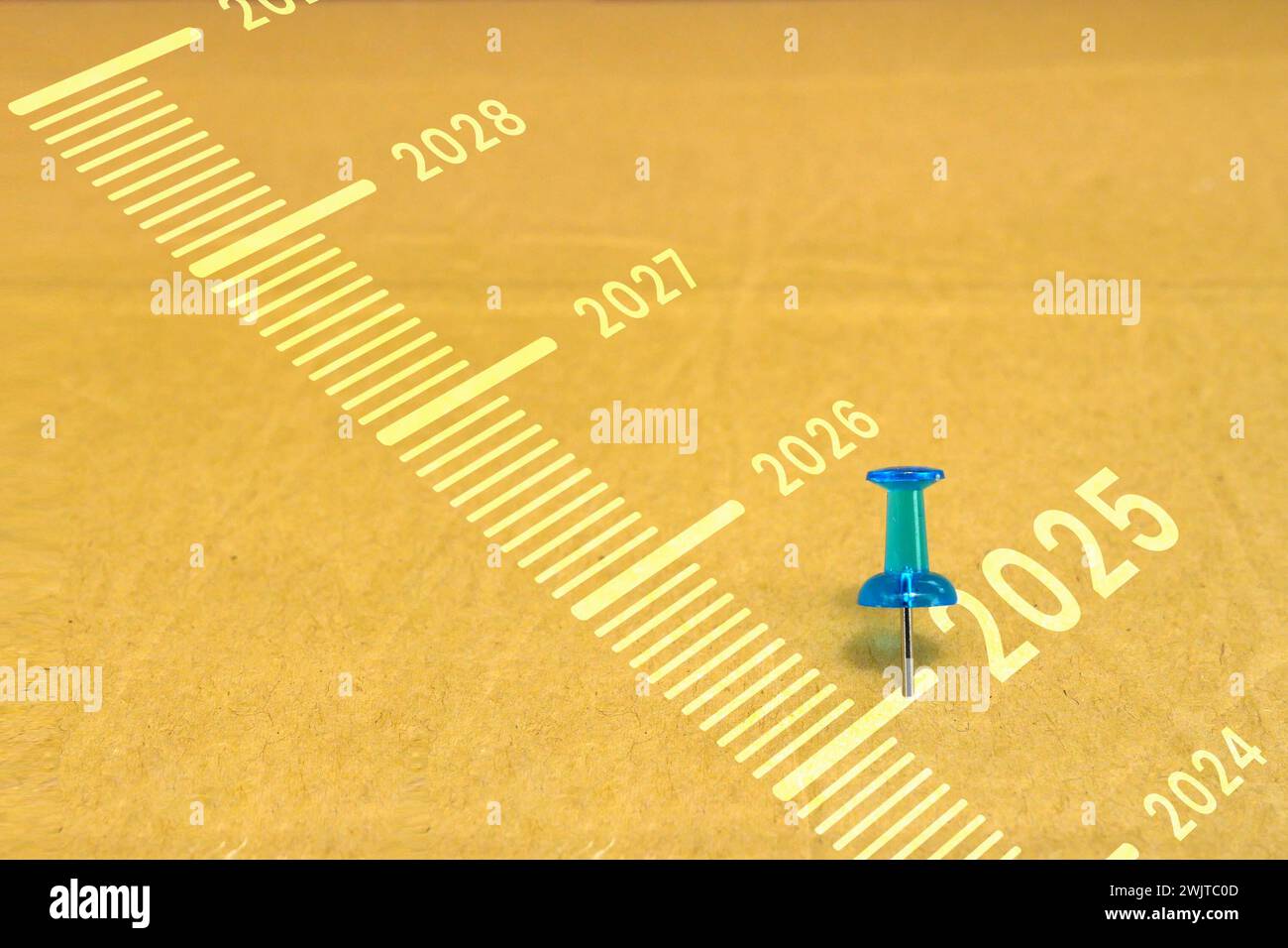 Ruler sign towards number 2025 for preparation of merry Christmas and ...