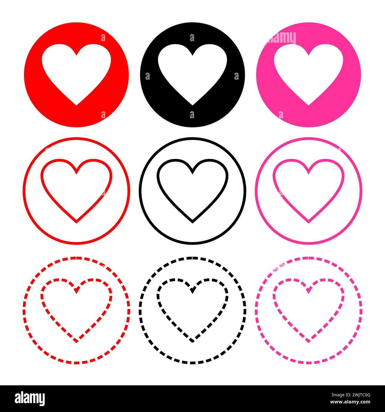 Set of hearts. Collection of Love Heart Symbol Icons . Love ...
