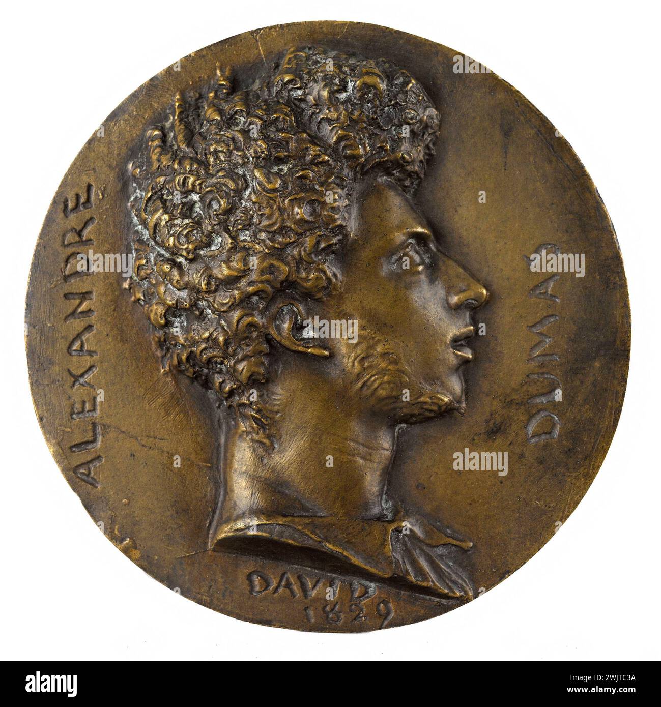 David d'Angers (1788-1856). Portrait of Alexandre Dumas (1802-1870 ...