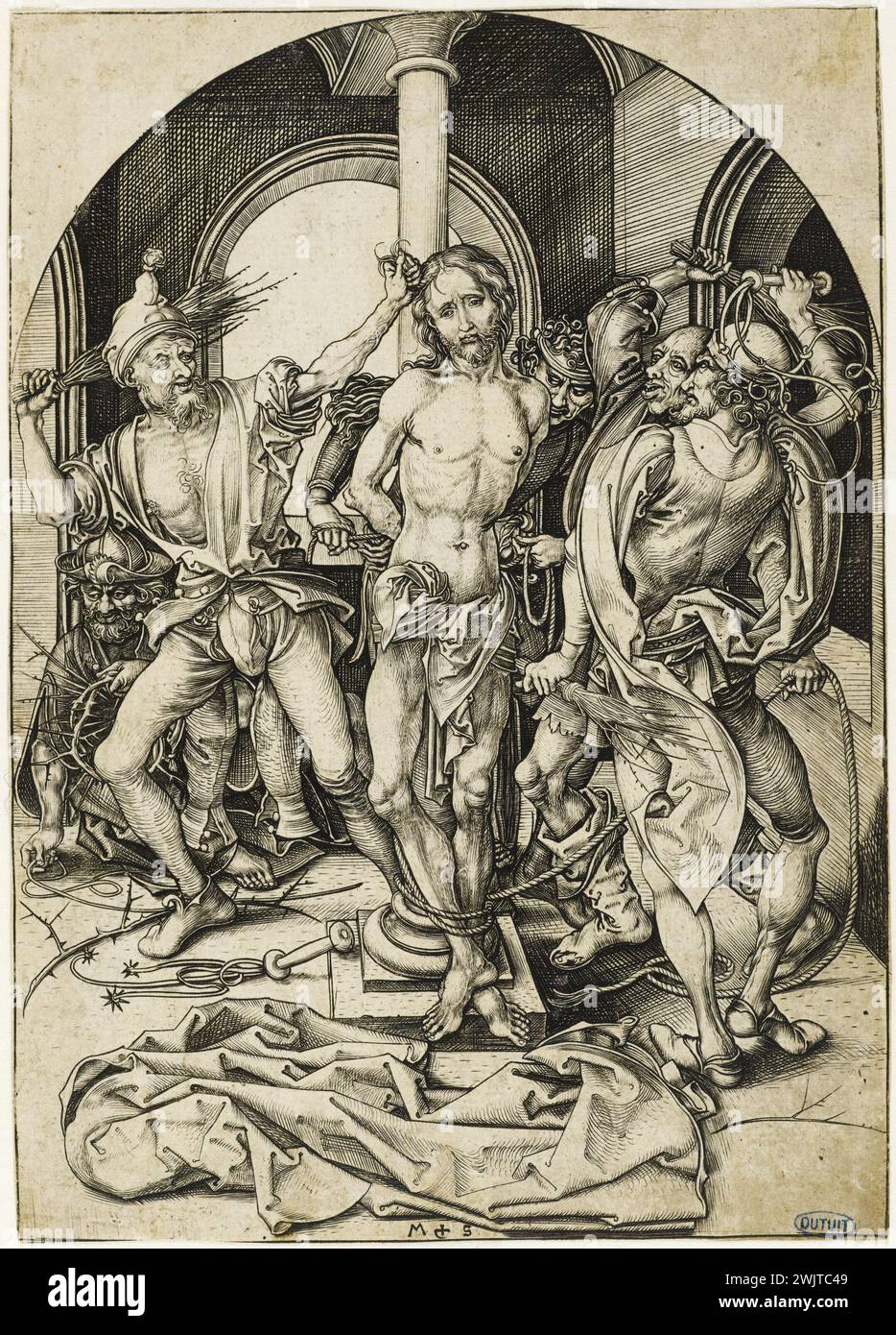 Martin Schonguer (around 1450-1495). Passion: Flagellation (Bartsch 12 ...