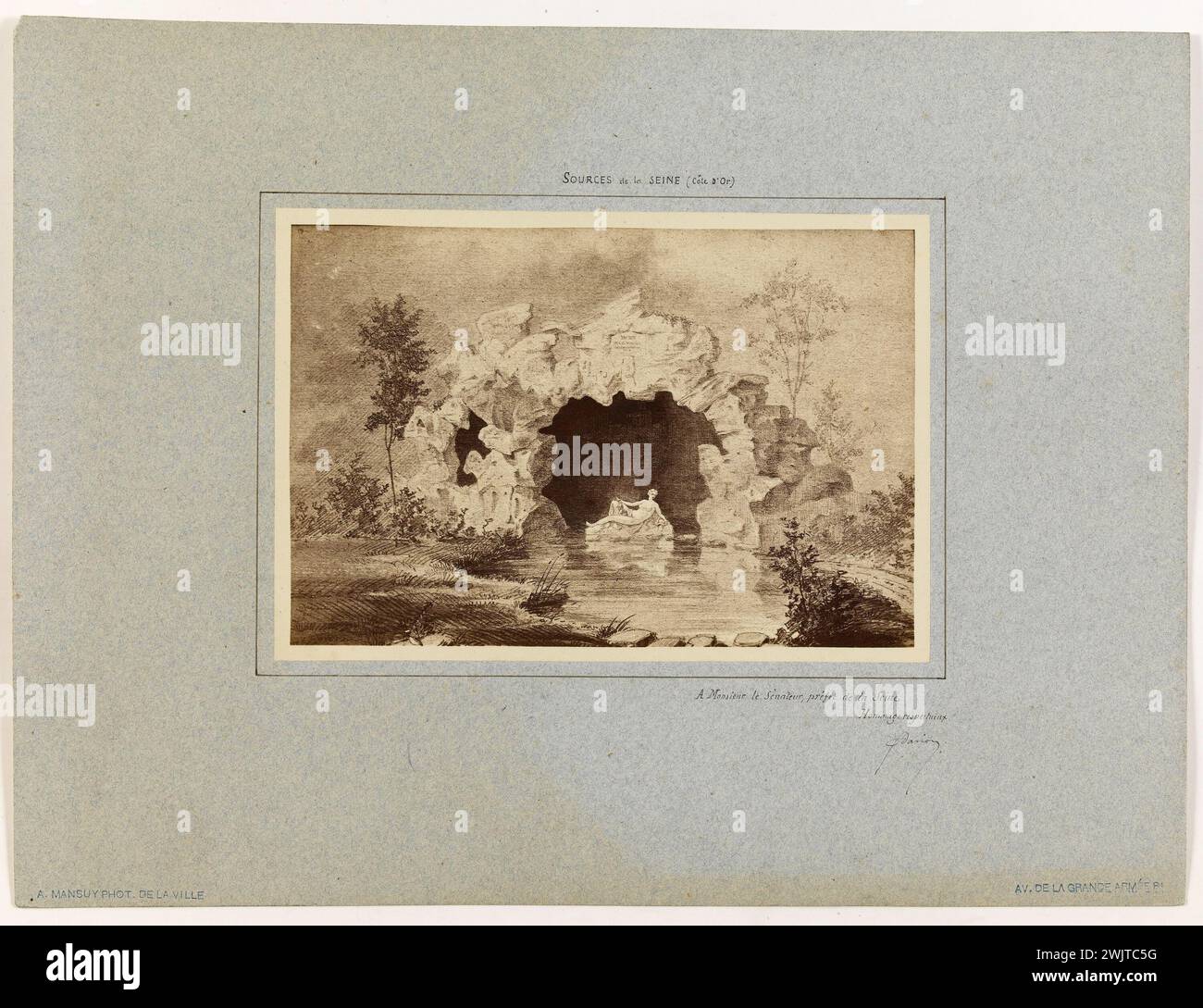 Mansuy, Albert. Sources de la Seine (Côte d'Or). "Reproduction of a ...